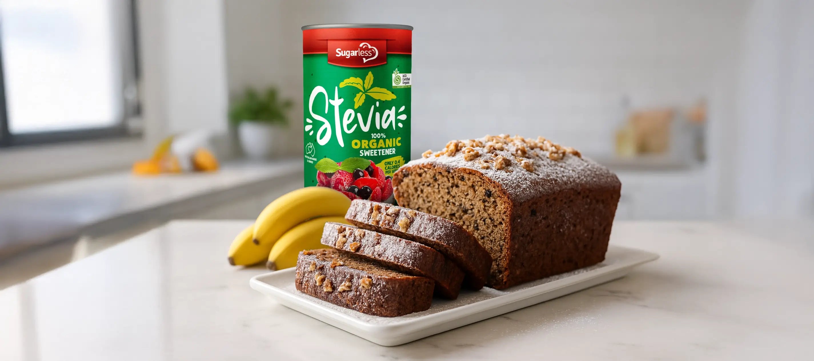 Sugar Free Banana Bread Recipe | Made with Organic Stevia – Sugarless ...